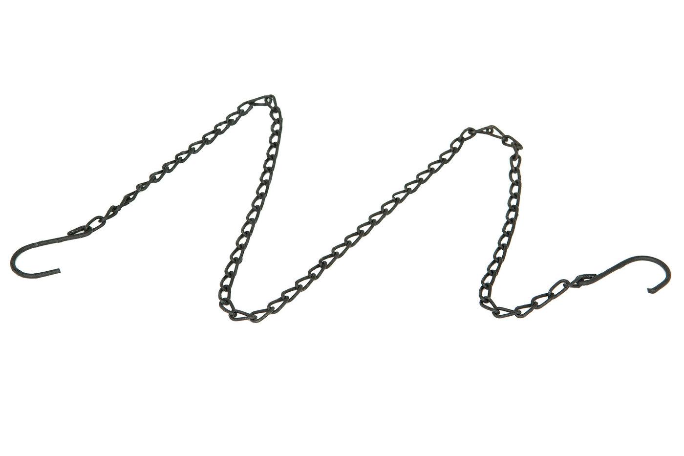 Kjetting med 2 kroker svart - Hjerterom